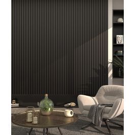 Black Acoustic Slat Wall Panel