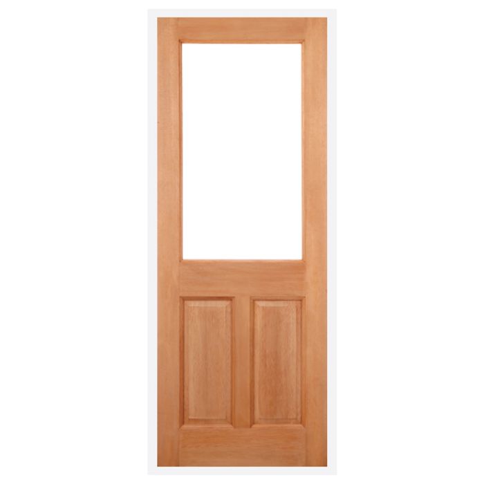 2XG External Hardwood 2 Panel Clear Glazed Door