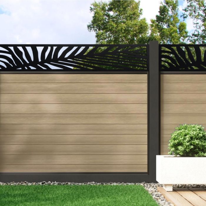 Warm Sand - 1.5m Composite Fence Panel Kit With Aluminium Posts (Below ...